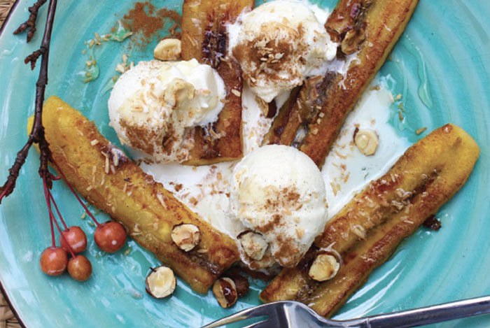 Fried Plantain, Toasted Coconut and Ice Cream | Viva Magazine